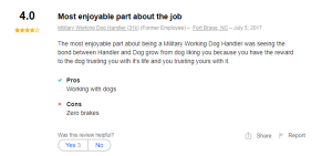 Army Military Working Dog Handler (MOS 31K): 2022 Career Details