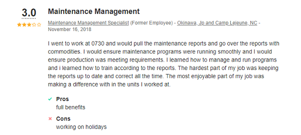 Marine Maintenance Management Specialist (MOS 0411) - Operation ...