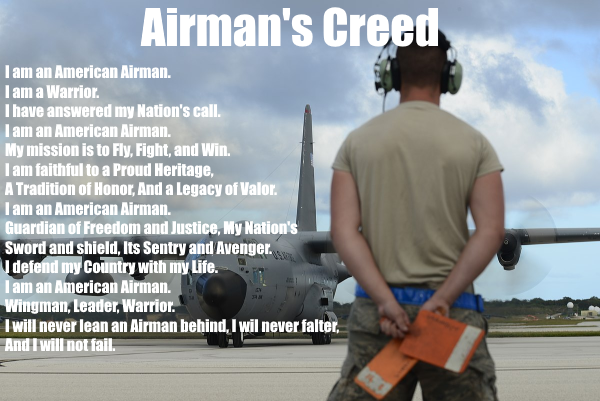 Airman's Creed For The US Air Force For 2022